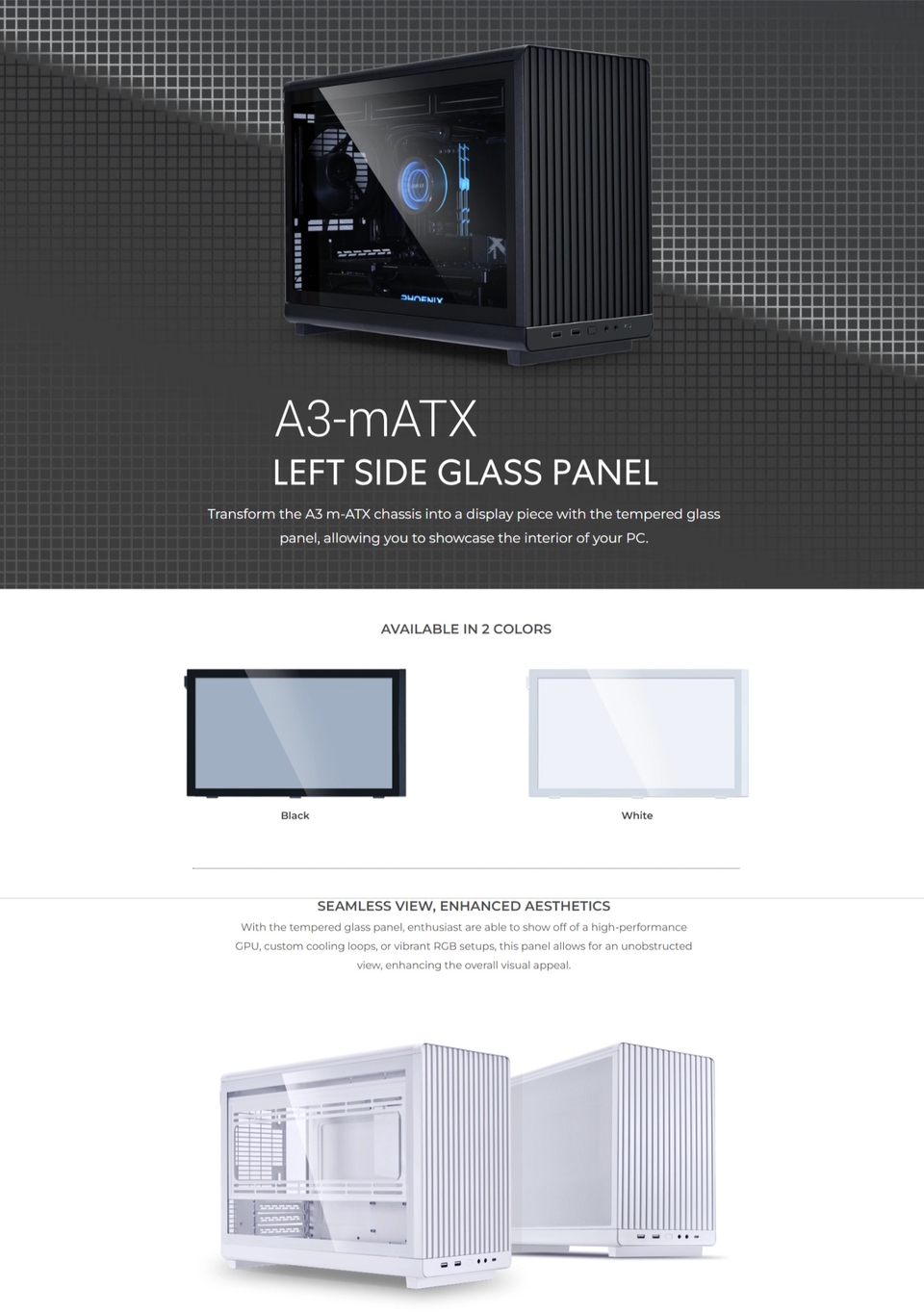 Lian Li Left Side Glass Panel for A3-mATX White | Computer Alliance