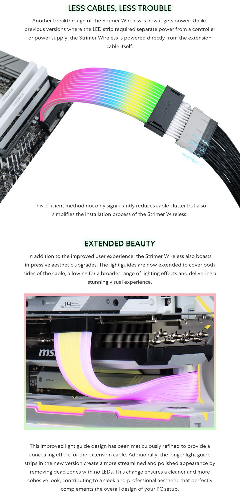 Lian Li PW16-121W Strimer Wireless 12V-2X6 Wide Adapter Cable | CA