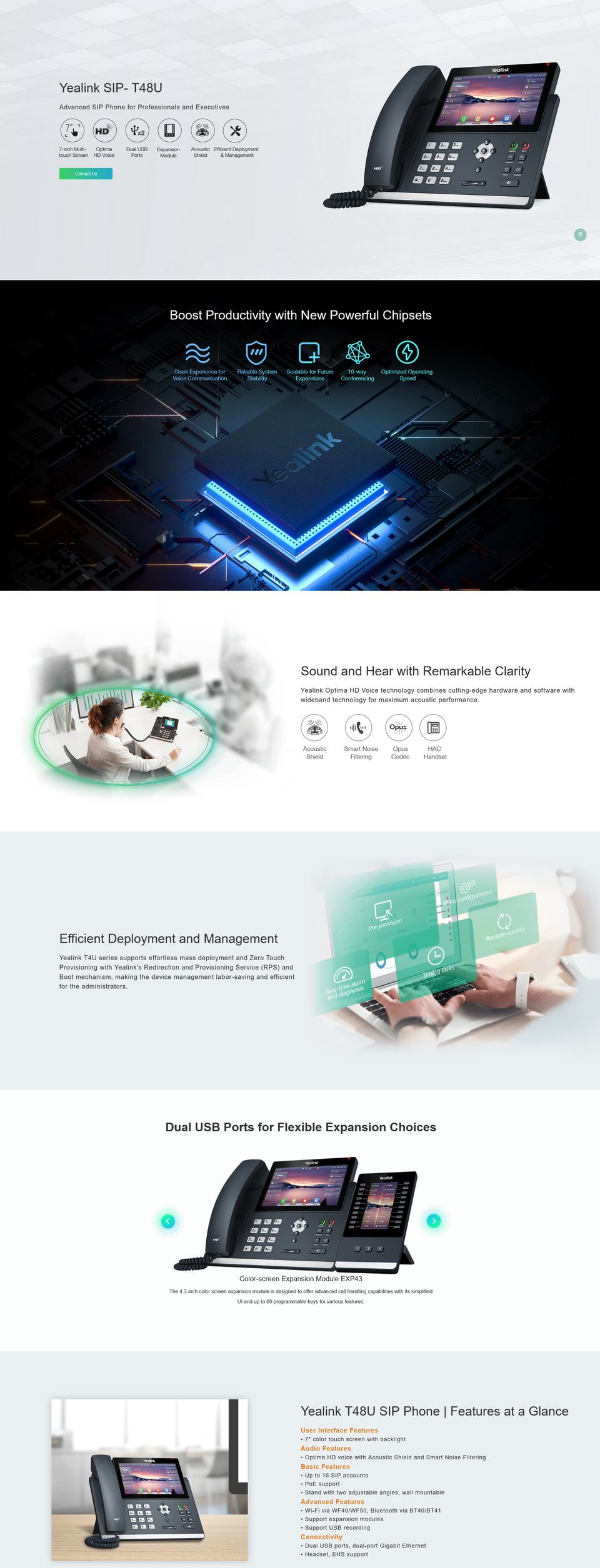 Yealink SIP-T48U Advanced SIP Phone | Computer Alliance