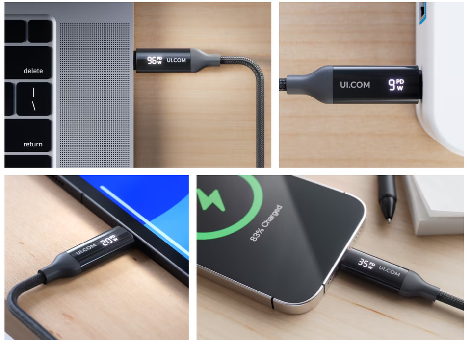 1m Ubiquiti 100W USB-C Cable with Charge Display | Computer Alliance