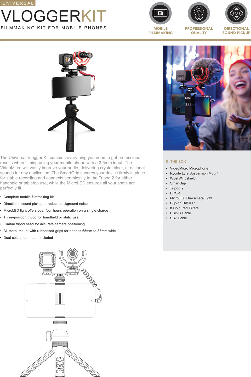 RODE Vlogger Kit Universal Filmmaking Kit for Mobile Phones | CA