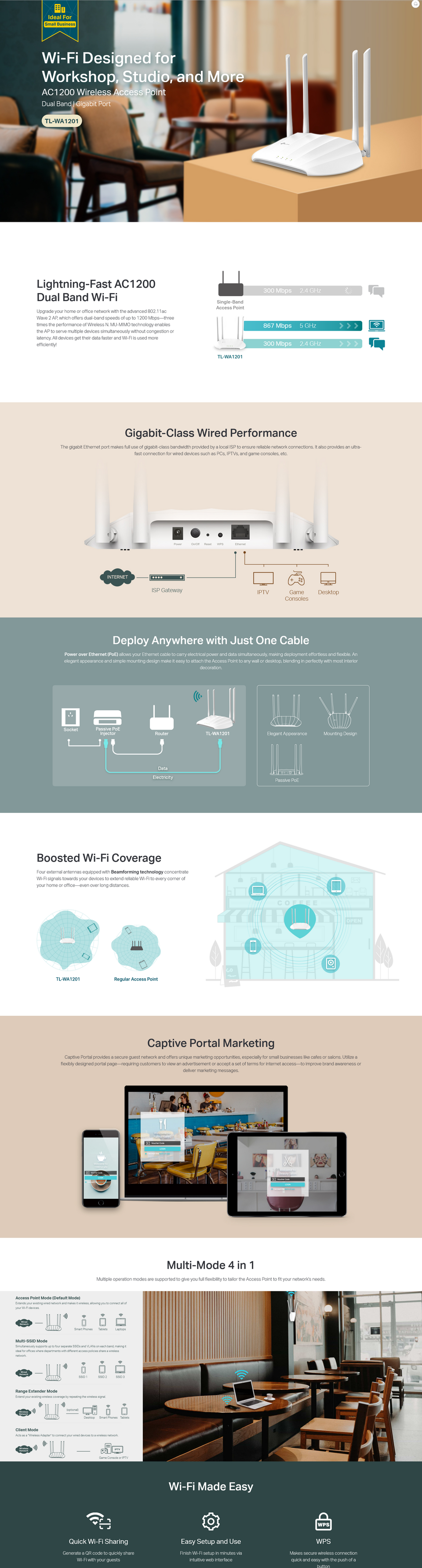 TP-Link TL-WA1201 Wireless AC1200 Access Point | Computer Alliance