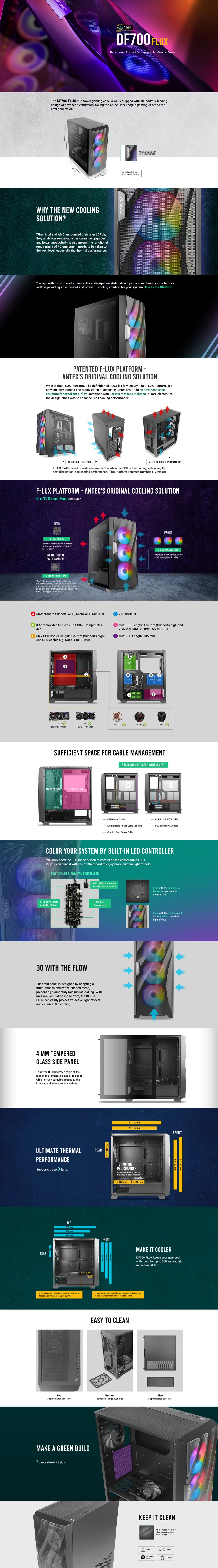 Antec ATX DF700 FLUX Mid Tower Gaming Case | Computer Alliance