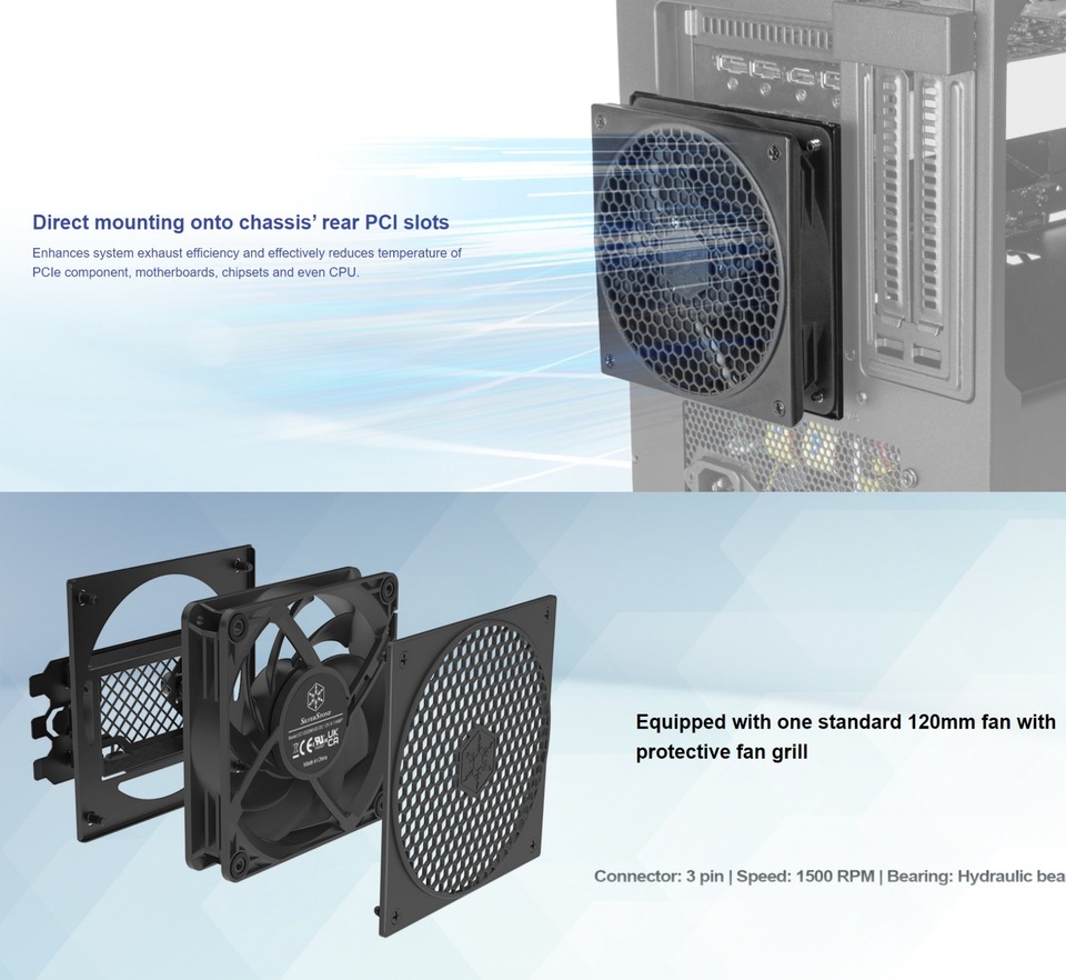 SilverStone SST-FDP02B External 120mm Fan Adapter Combo Bracket | CA