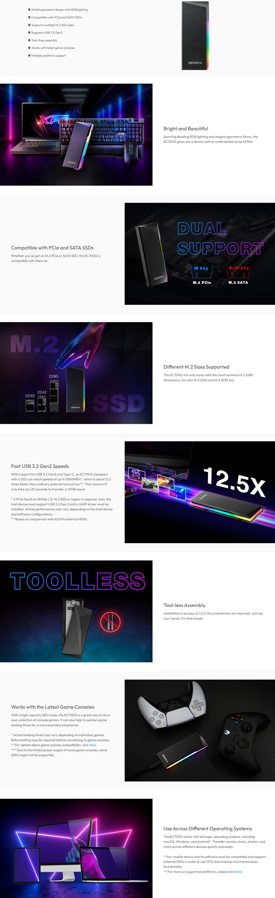 ADATA EC700G M.2 PCIe/SATA SSD External Enclosure | Computer Alliance