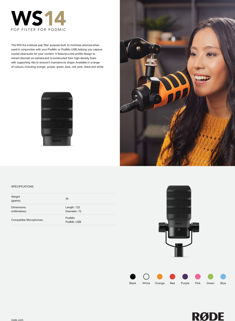 RODE WS14 Pop Filter for PodMic | Computer Alliance