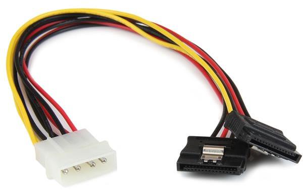 30cm StarTech LP4 to 2x Latching SATA Power Y Cable Splitter Adapter ...