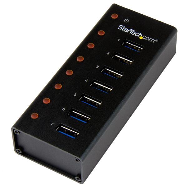StarTech 7-Port USB 3.0 Hub - Desktop or Wall-Mountable Metal Enclosure ...