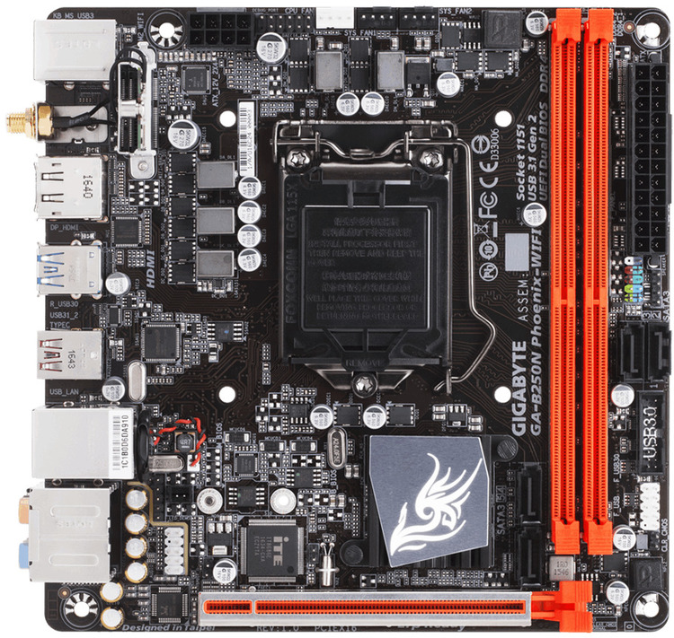 Gigabyte S1151 Mini-ITX B250N-Phoenix WIFI DDR4 Motherboard | Computer ...
