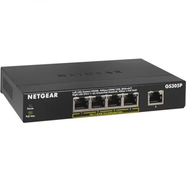 5 Port Netgear GS305P-300AUS Gigabit Ethernet PoE Network Switch | CA