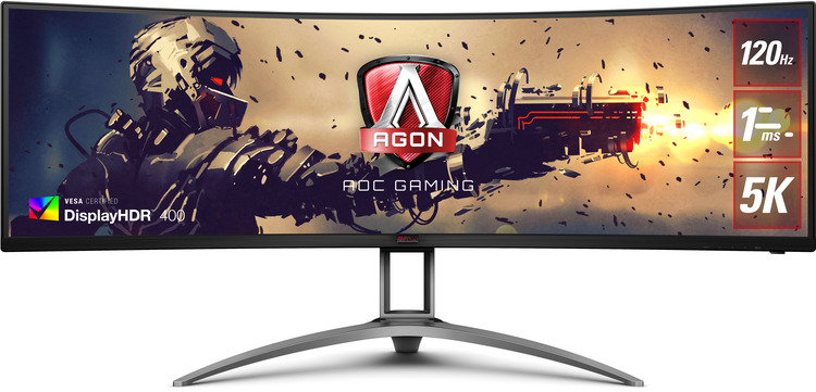 49" AOC AGON AG493UCX 5K Curved UltraWide FreeSync 120Hz VA Gaming ...