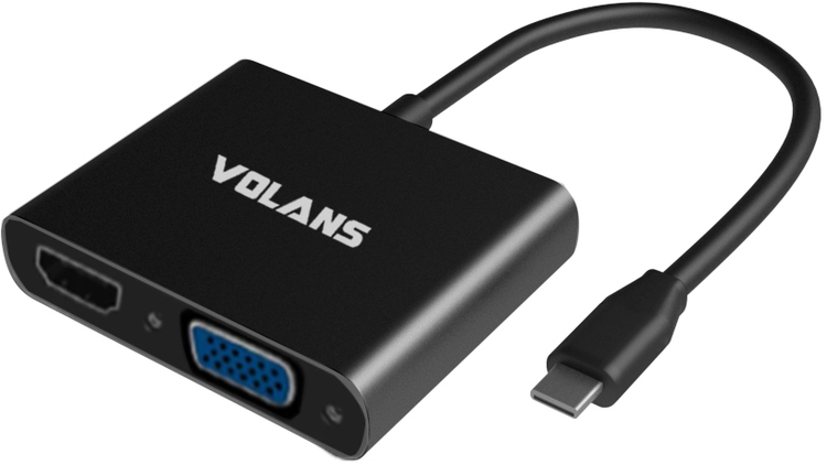 Volans USB-C MultiPort Adapter with VGA/HDMI/USB3.0/USB-C VL-UCVH3C | CA