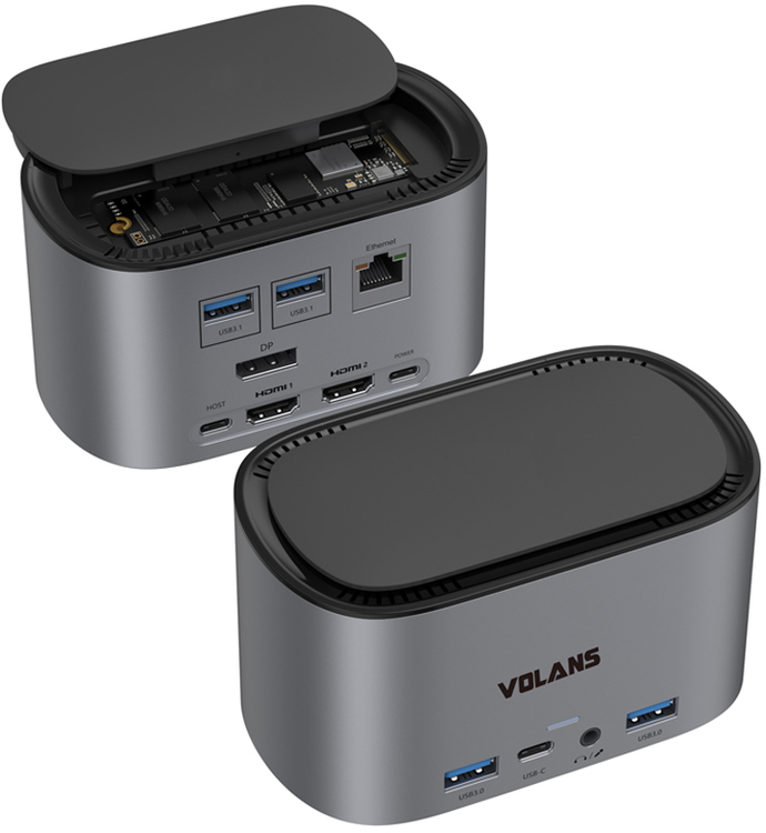 VOLANS VL-UCTDMD Aluminium USB-C Triple Display Notebook Dock | CA