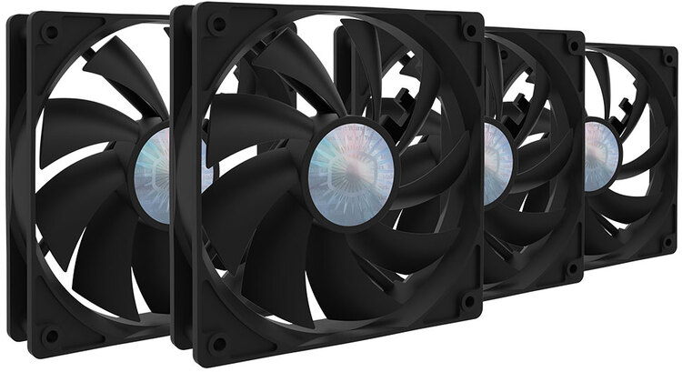 120mm Cooler Master Silent Fan 120 SI2 Case Fan - 4 Pack R4-S2S-124K-R2 ...