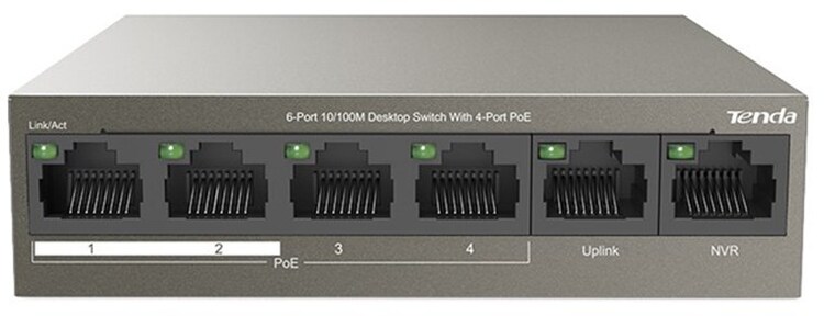 6 Port Tenda TEF1106P-4-63W 10/100 Network Switch With 4-Port Power ...