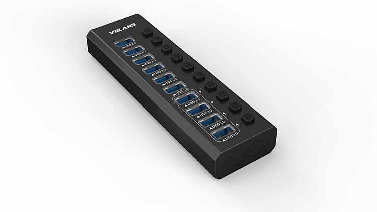 10 Port VOLANS VL-HB10S Aluminum USB 3.0 HUB with 4 x Fast Charing ...