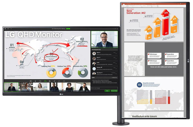 Dual 27" LG 27QP88D-BS QHD IPS Ergo Monitor | Computer Alliance