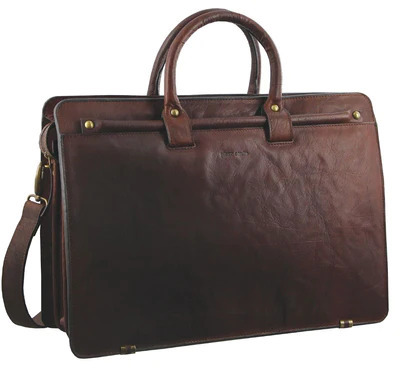 15.6" Pierre Cardin Rustic Leather Laptop Bag - Chestnut PC 2809 | CA