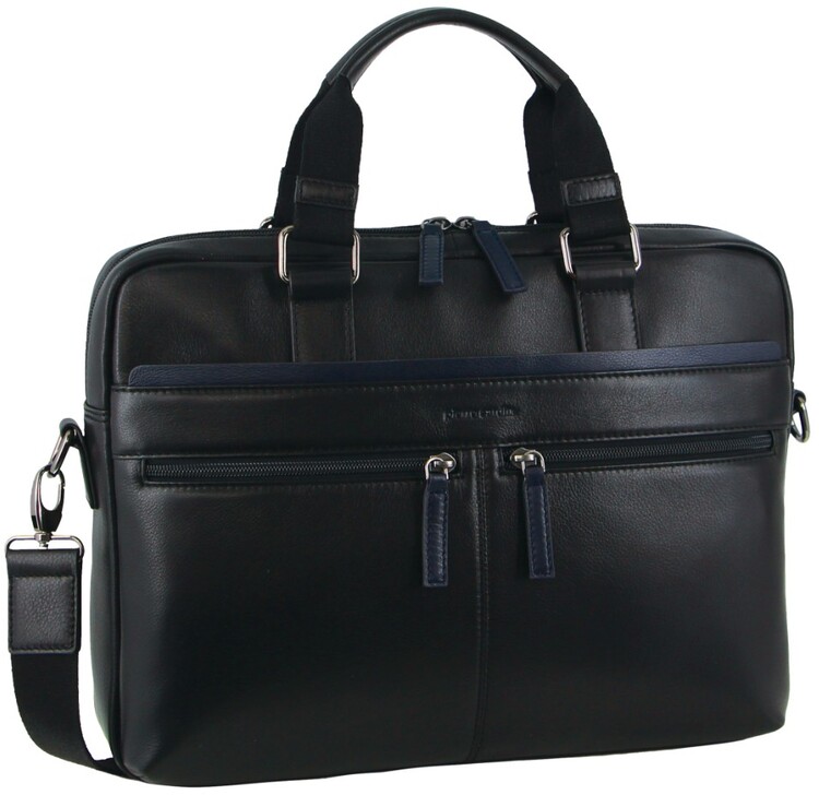 15.6 Pierre Cardin Rustic Leather Laptop bag Black, Navy pc 3824 | CA