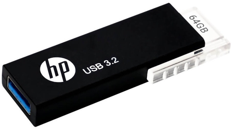 64GB HP Capless Push-Pull USB 3.2 Pen Drive HPFD712LB-64 | CA
