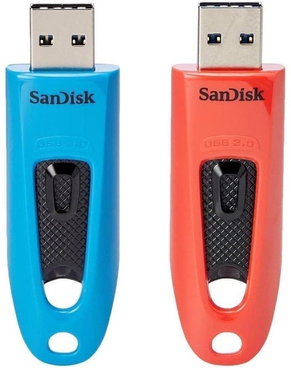 32GB SanDisk Ultra USB 3.0 Flash Drive CZ48 Dual Pack Blue & Red | CA