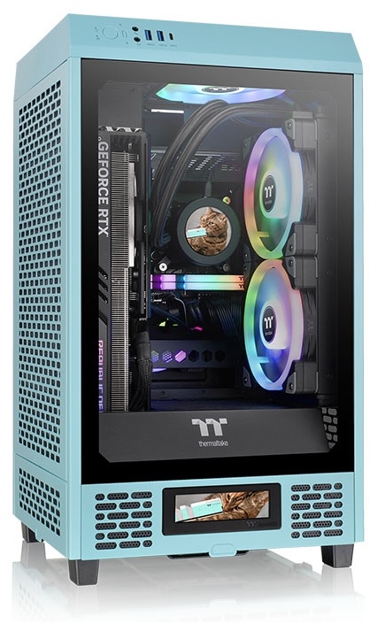 Thermaltake Micro-ATX The Tower 200 TG Turquoise Case CA-1X9-00SBWN-00 | CA