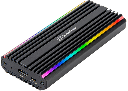 Silverstone MS13 USB-C 3.2 Gen2 10Gbps NVMe / SATA M.2 SSD RGB ...