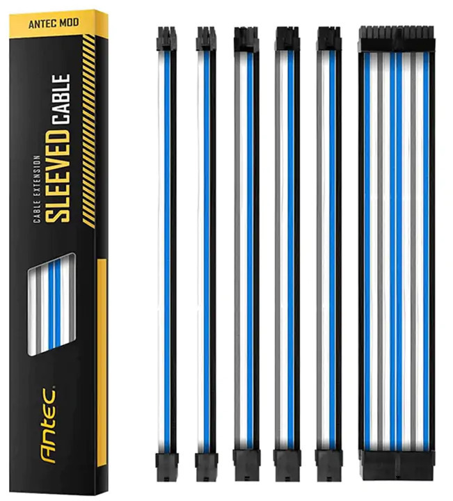 Antec PSU - Sleeved Extension Cable Kit V2 - Blue / White / Black | CA