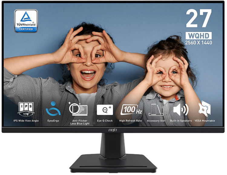 27" MSI PRO MP275Q QHD IPS Black Monitor with Speakers | CA