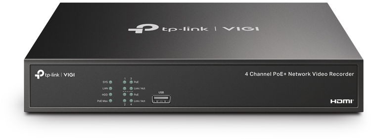 TP-Link VIGI NVR1004H-4P 4 Channel PoE+ Network Video Recorder | CA