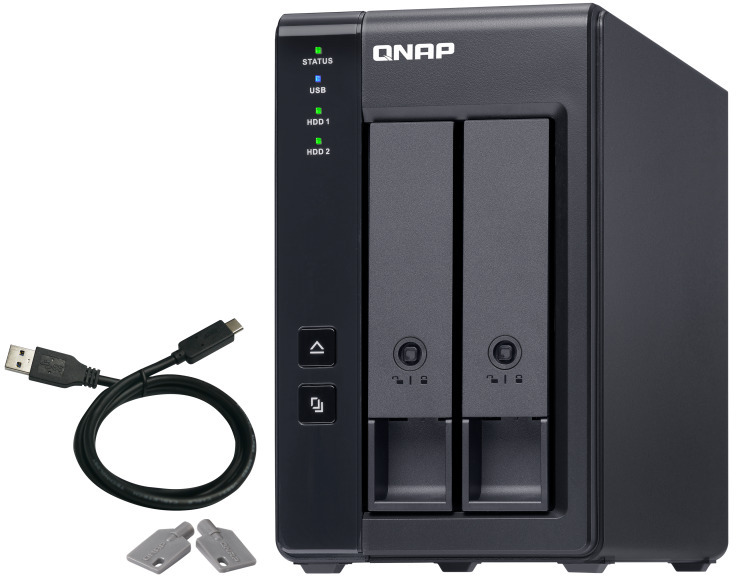 QNAP 2 Bay TR-002 Diskless USB-C Direct Attached Storage Expansion Unit ...
