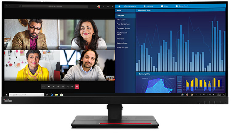 34" Lenovo ThinkVision P34w-20 WQHD Ultrawide Curved Monitor with Hub | CA