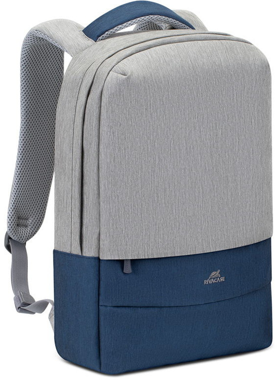 15.6" Rivacase Prater 7562 Grey/Dark Blue Anti-Theft Laptop Backpack | CA