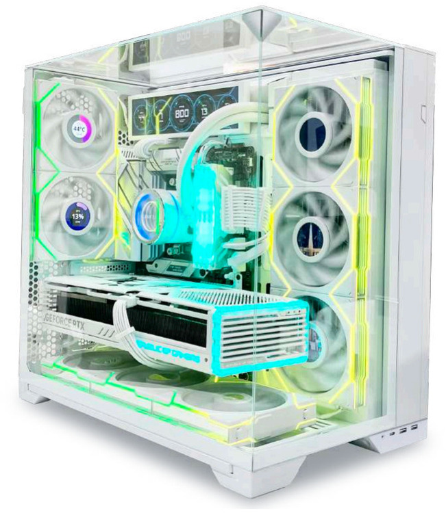 Lian Li O11 Vision Compact E-ATX Dual Chamber White Case with Back-Connect Support | CA