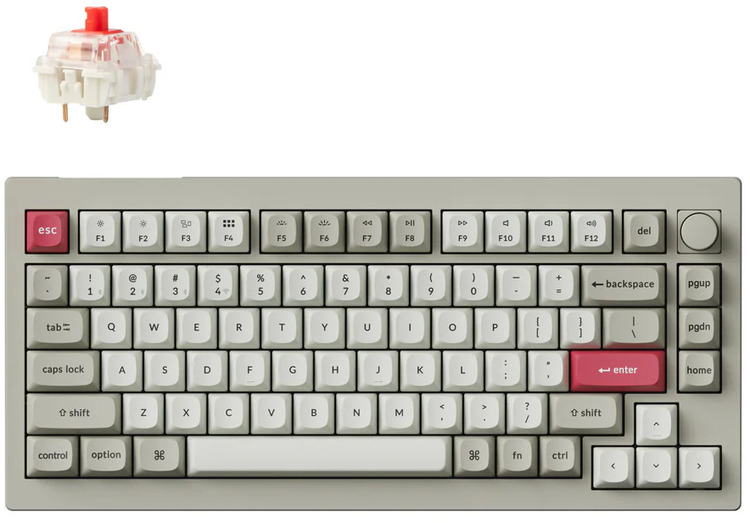 Keychron V1 Max QMK/VIA RGB Red-Mechanical Wireless Gaming Keyboard ...