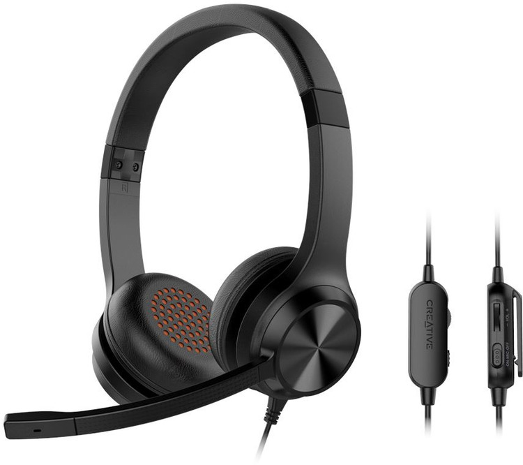 Creative Chat Wired Headset with Inline Remote Black 51EF0970AA000 | CA