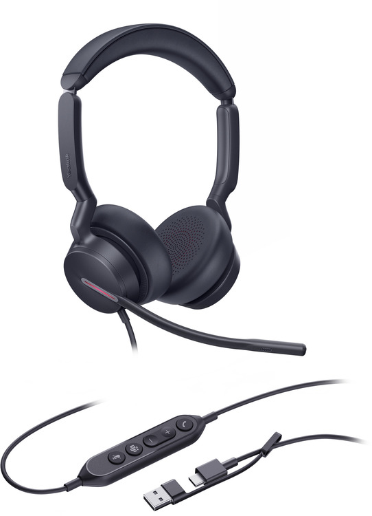 Yealink UH46 Dual Teams USB-C/A Wired Headset with Inline Control | CA