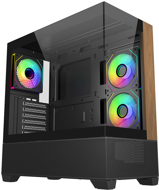 Cooler Master Elite 690 Wood ATX Case Black | Computer Alliance