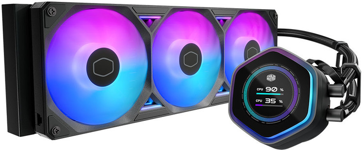 360mm Cooler Master MasterLiquid Atmos II LCD RGB CPU Liquid Cooler ...