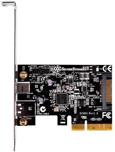 Silverstone ECU03 PCIe 2.0 USB-C/A Expansion Card | Computer Alliance