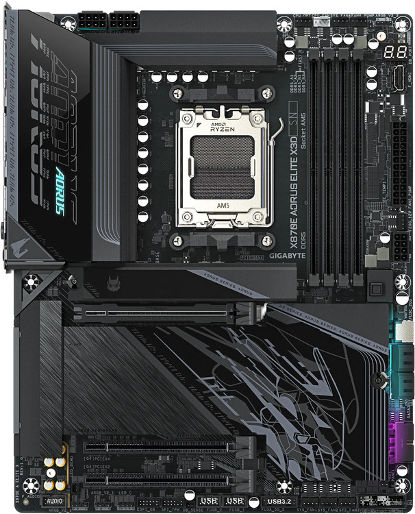 Gigabyte AM5 X870E AORUS ELITE X3D ATX DDR5 Wi-Fi 7 Motherboard Black | CA