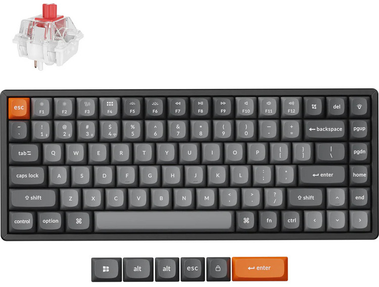 Keychron K2 Max QMK RGB Linear-Red Mechanical Wireless Gaming Keyboard ...