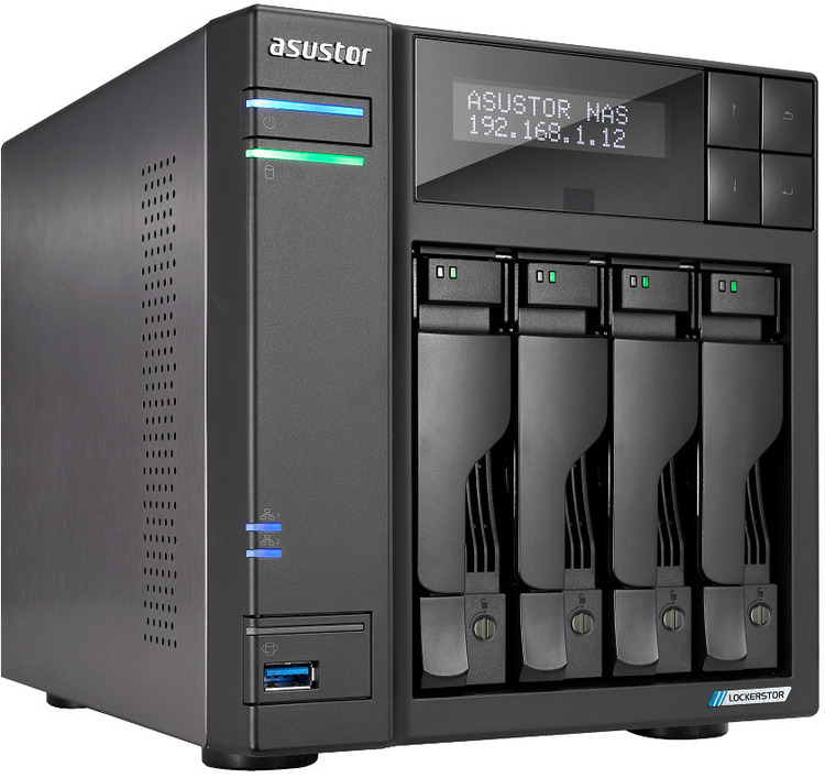 4 Bay Asustor LOCKERSTOR 4 Gen2 2.5Gb NAS Unit with 4xNVMe Slots ...