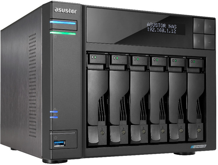 6 Bay Asustor LOCKERSTOR 6 Gen2 2.5Gb NAS Unit with 4xNVMe Slots ...