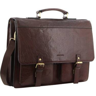 15.6" Pierre Cardin Business Leather Laptop Bag - Brown PC 3523 | CA