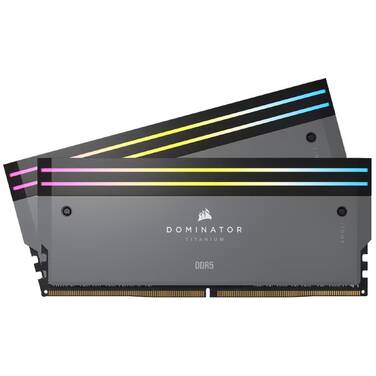 64GB DDR5 (2x32GB) Corsair 6000MT/s Dominator Titanium RGB Memory Grey | CA