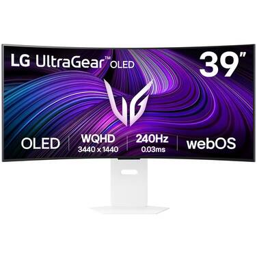 39" LG UltraGear WQHD 240Hz OLED Curved Gaming Monitor with webOS White ...