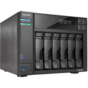 6 Bay Asustor LOCKERSTOR 6 Gen2 2.5Gb NAS Unit with 4xNVMe Slots ...