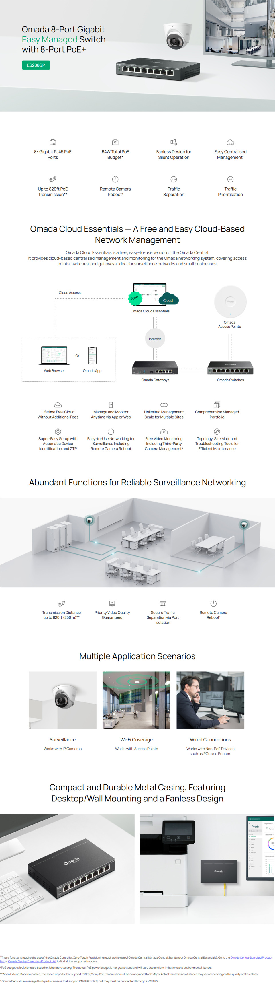 TP-Link ES208GP Omada 8-Port Gigabit Easy Managed Switch with 8-Port ...