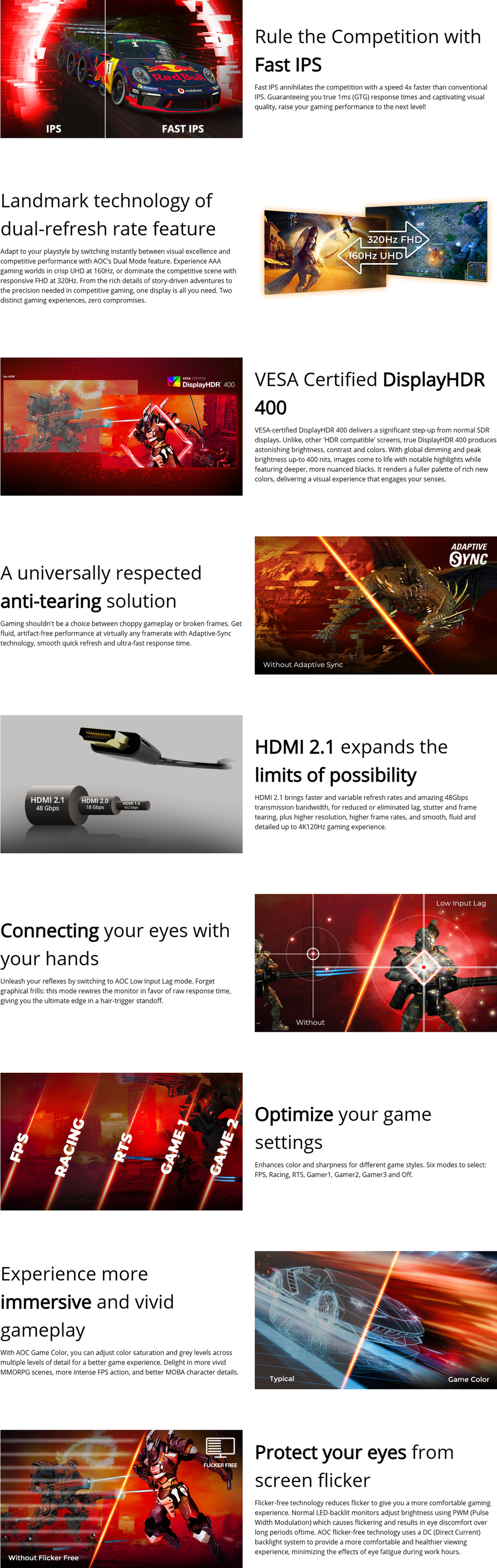 31.5" AOC U32G4 Dual-Mode 4K 160Hz IPS Gaming Monitor - Computer Alliance